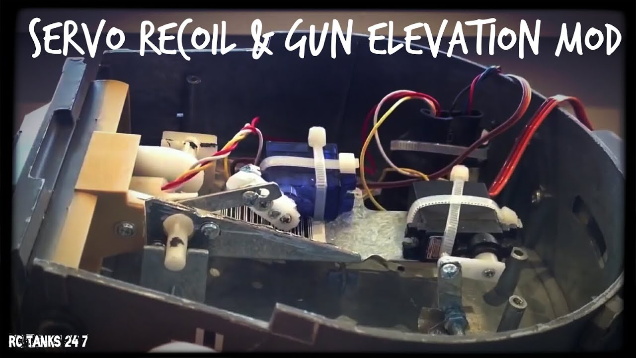 RC Tank Servo Recoil & Gun Elevation Mod - YouTube