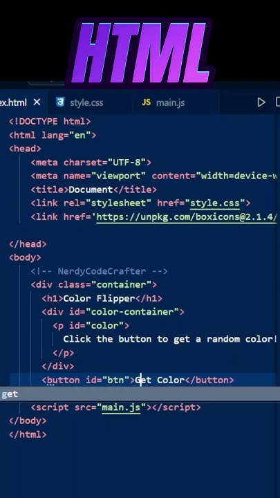 Quick Javascript Tutorial Create A Color Flipper In Seconds Javascript Shorts Youtube