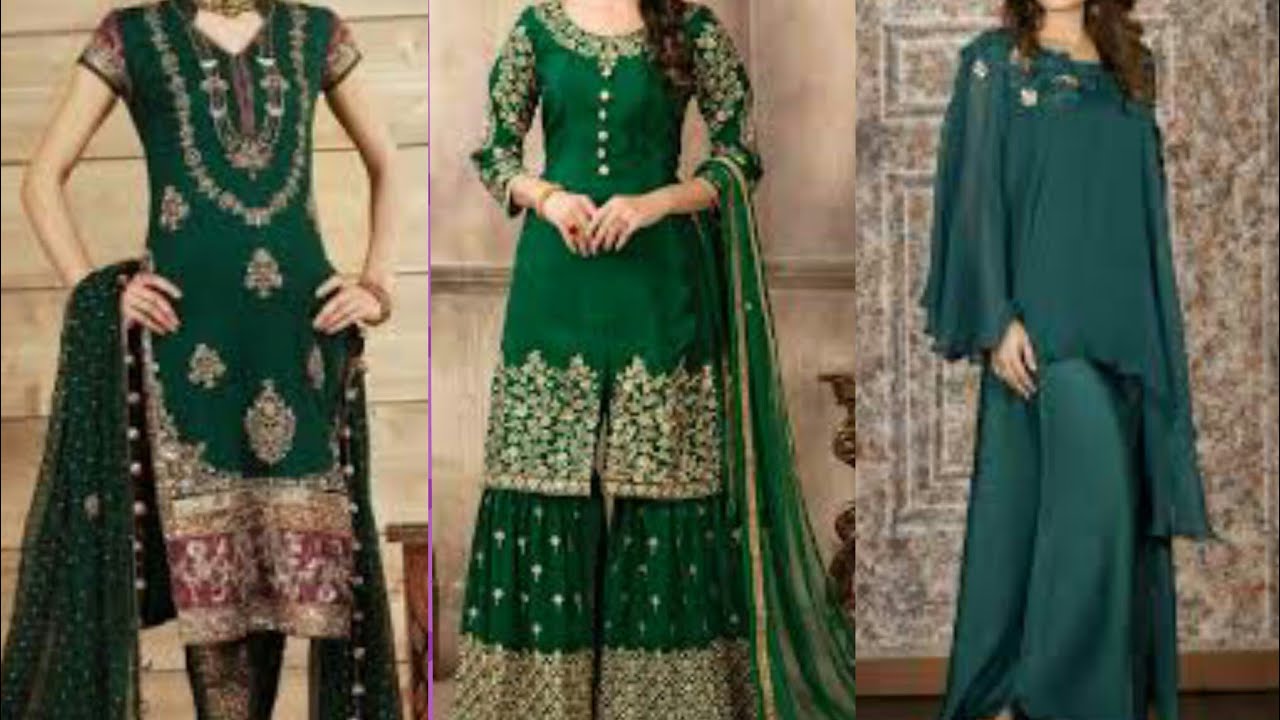 BEAUTIFUL GREEN COLOUR COMBINATION OF FANCY FORMAL DRESSES BEAUTIFUL ...