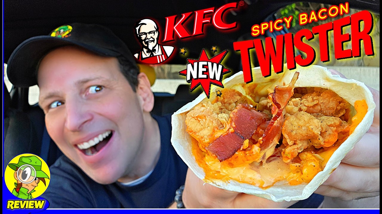 KFC® Spicy Bacon Twister Review 👴🏻🔥🥓🌪️ BEST Fast Food Chicken Wrap?! 🤔 ...