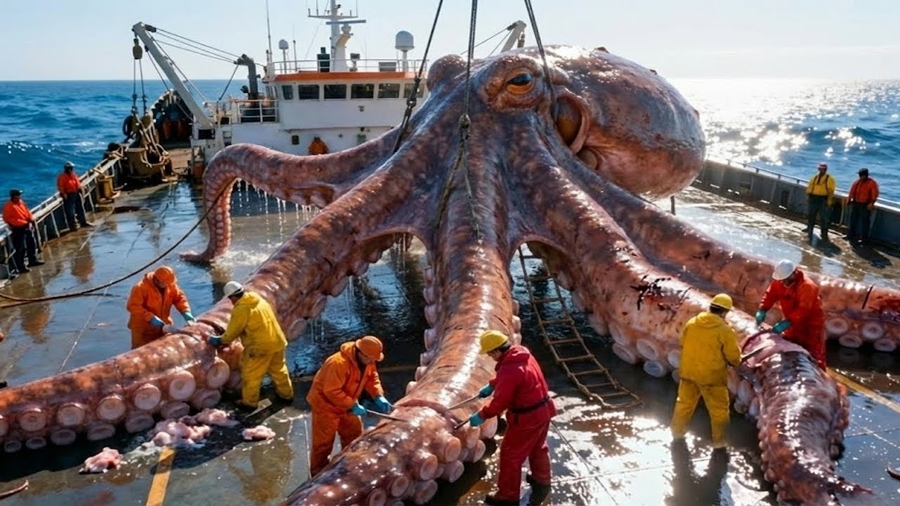 How giant octopuses are processed for food — Secrets of the industrial ...