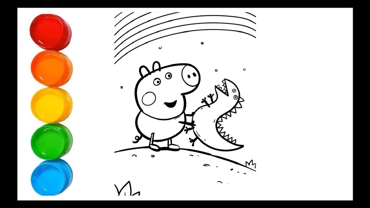 Colouring in Peppa pig || colour in picture step by step || Coco ...