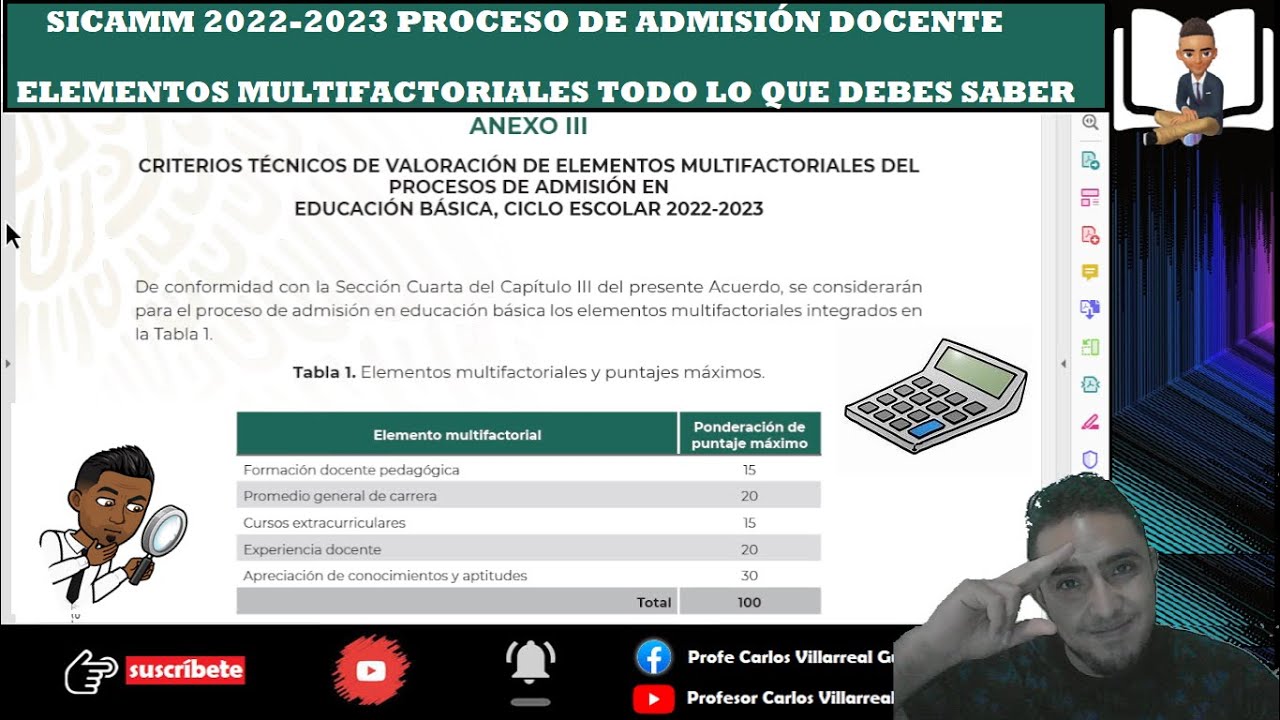 Admisión SICAMM 2022-2023/Elementos multifactoriales conoce a ...