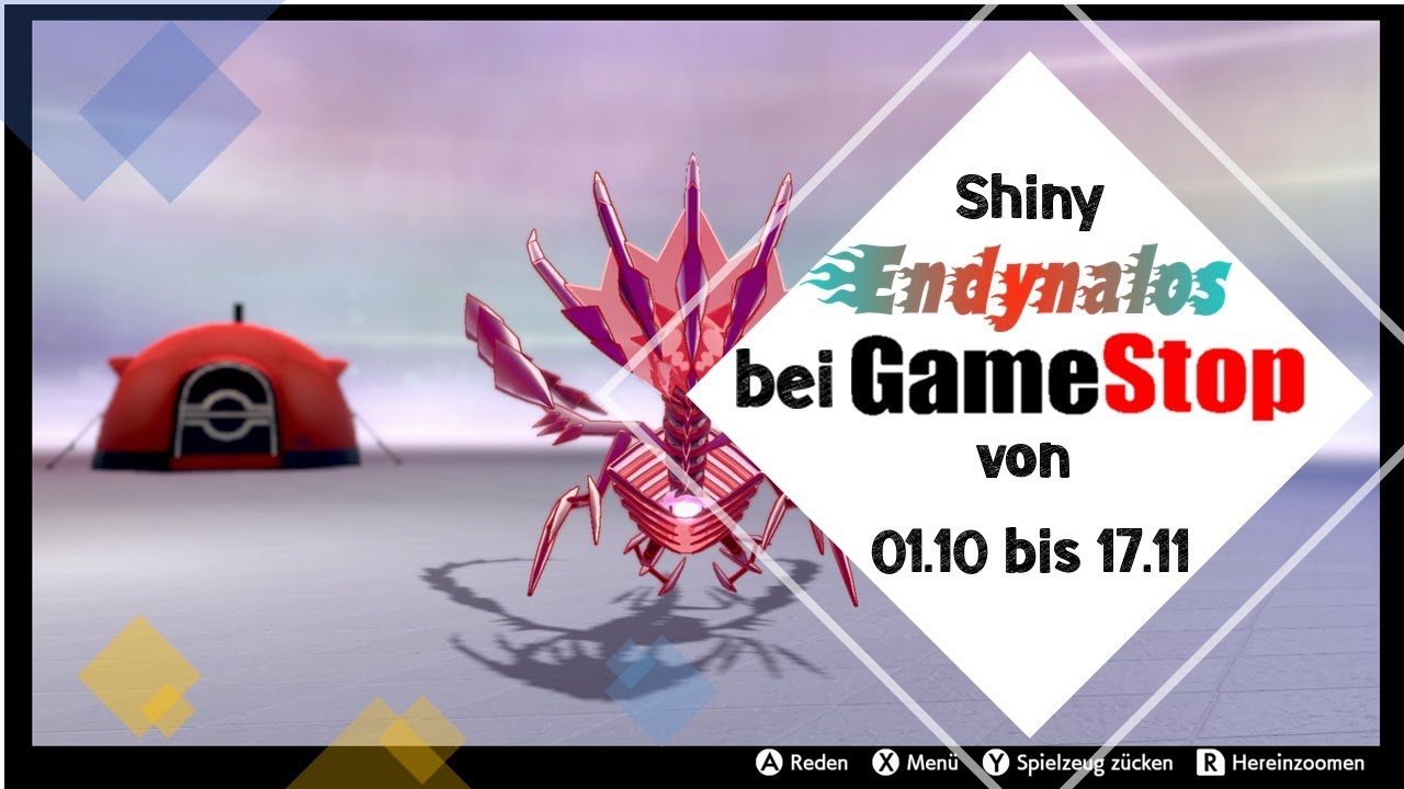 Promo Code shiny Endynalos bei Game Stop von Pokemon Sword and Shield ...