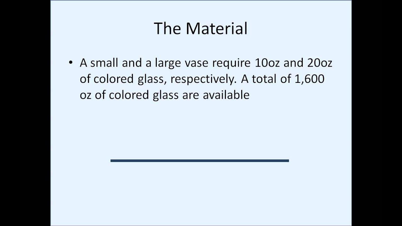 Linear Programming Basics - YouTube