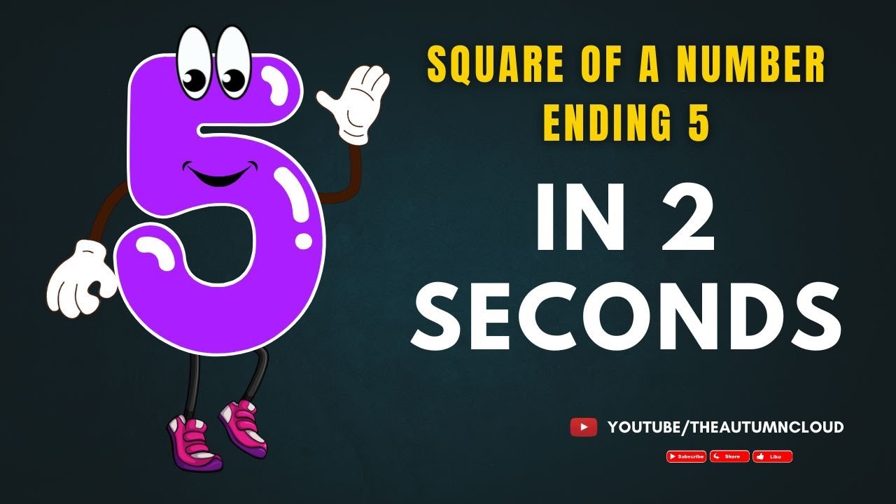 Square of numbers ending 5 | In 2 SECONDS | Simple Math Trick | - YouTube
