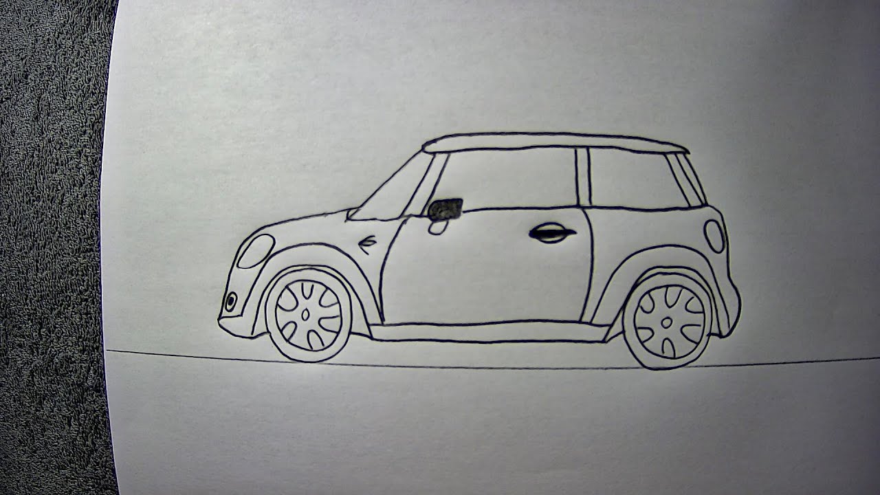 ‏How to Draw Mini Cooper Sports Car - Easy Cars Drawing - Mini Cooper ...