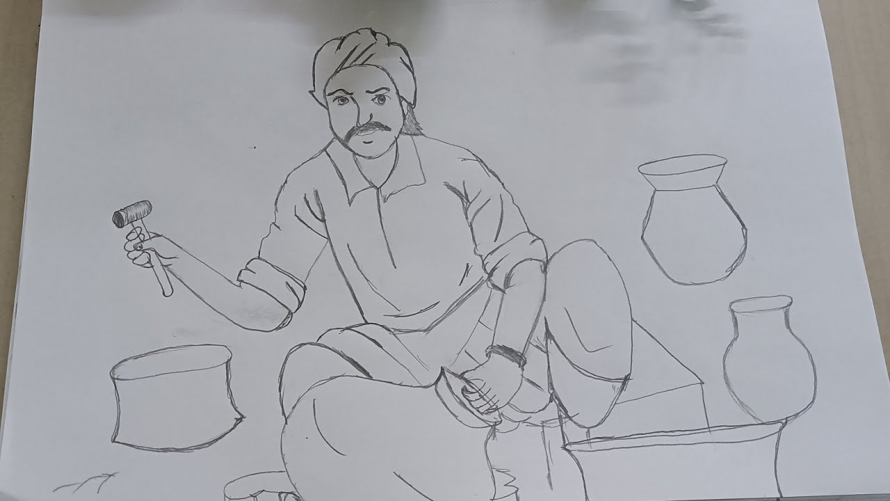 Community Helper Drawing // Copper Smith Drawing//Tinker Drawing ...