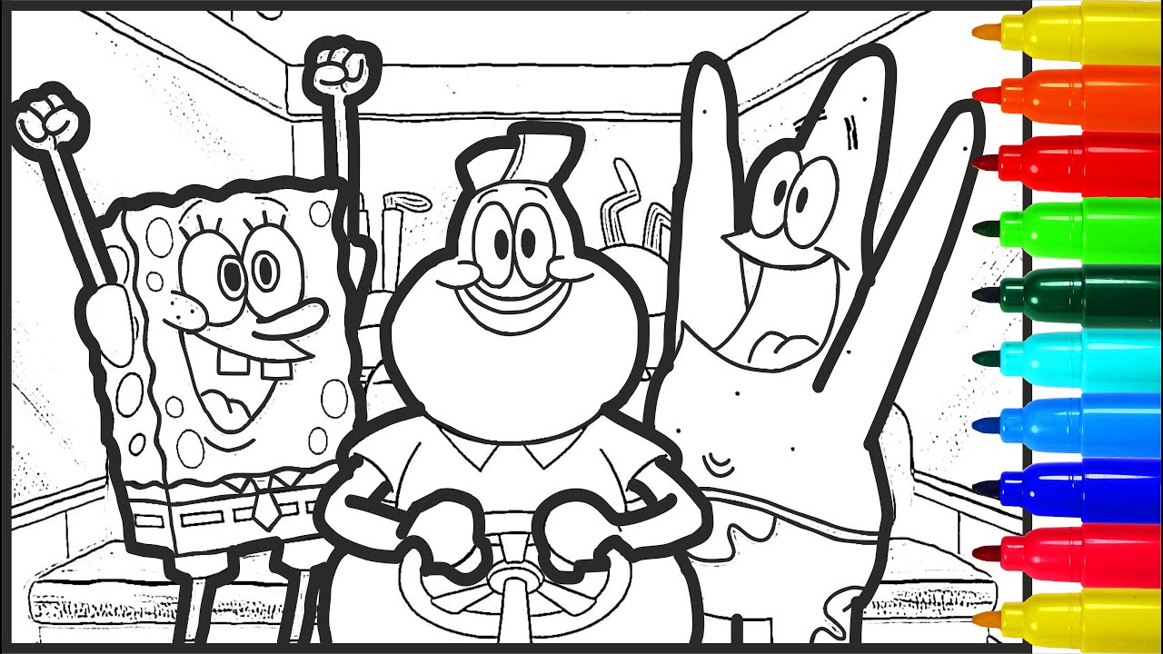 SpongeBob Patrick on the Bus Coloring pages - YouTube