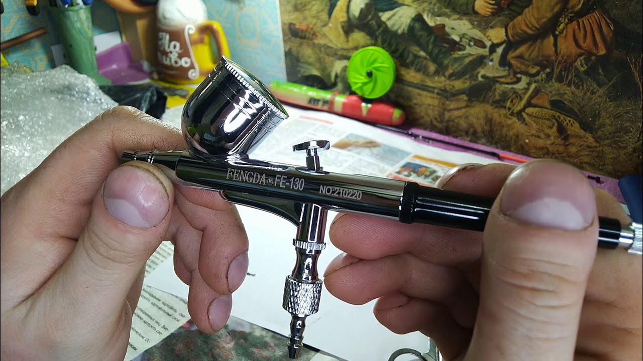 Аэрограф с алиэкспресс. Fengda FE-130. Обзор в работе. - YouTube