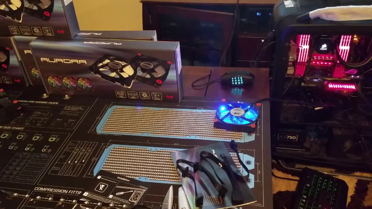 In Win Aurora fans Unbox + Daisy chain limit test & Asus Aura - YouTube