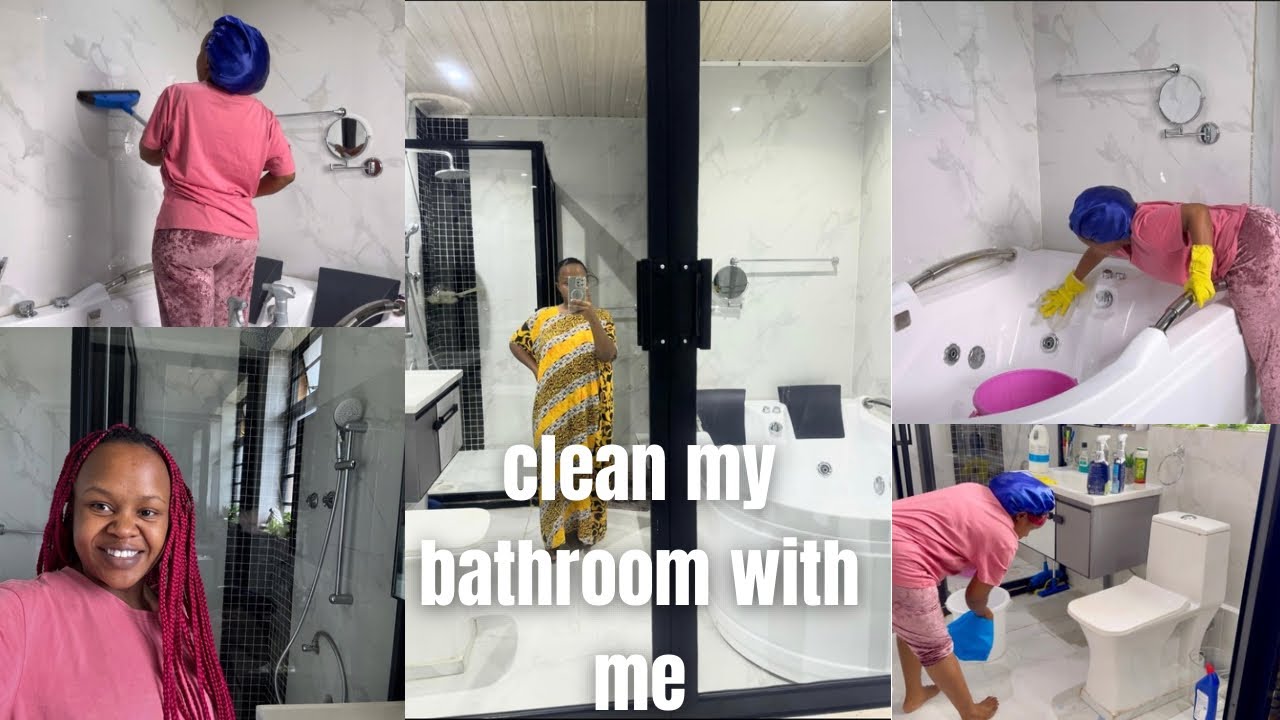 CLEAN MY BATHROOM WITH ME - YouTube