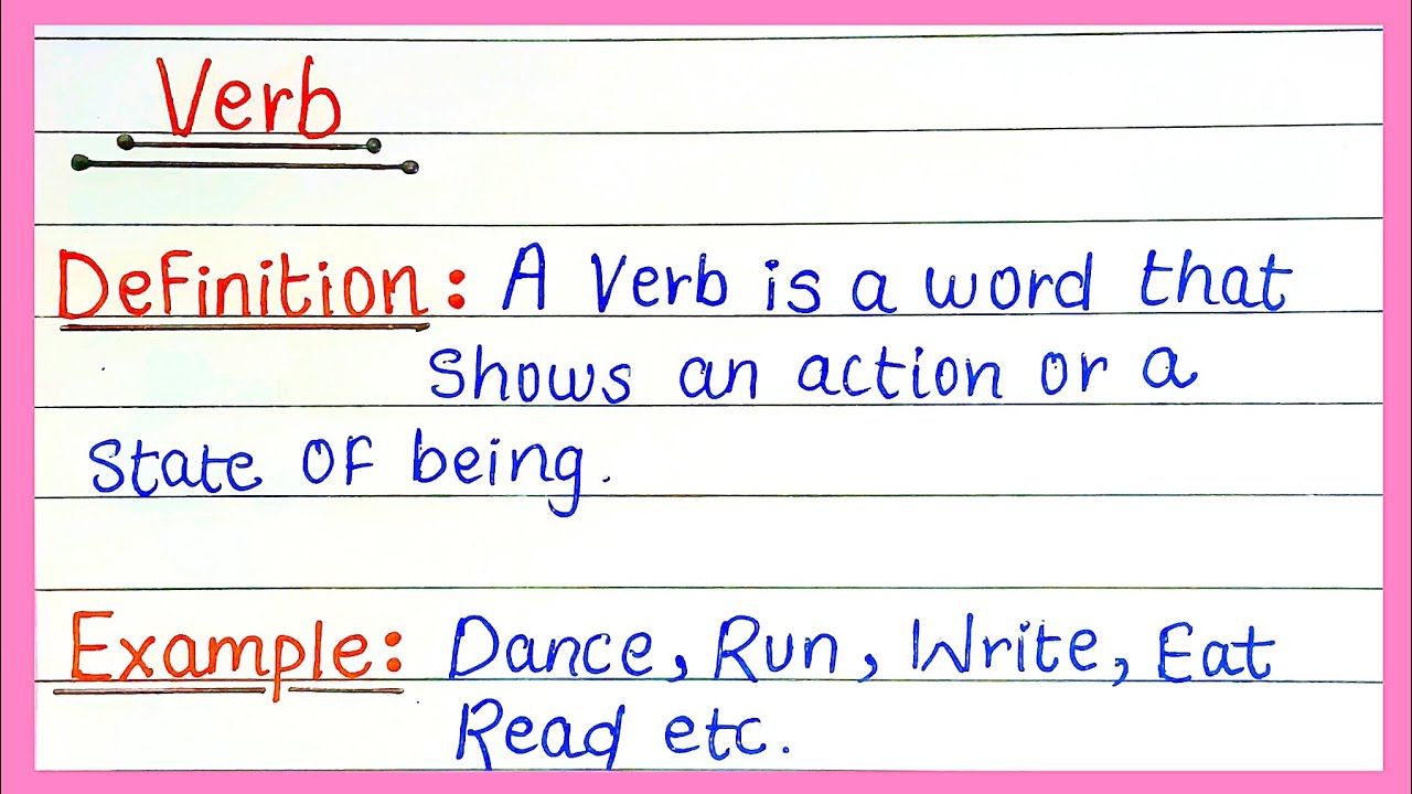 What is Verb | Definition of Verb in English | verb in English | verb ...