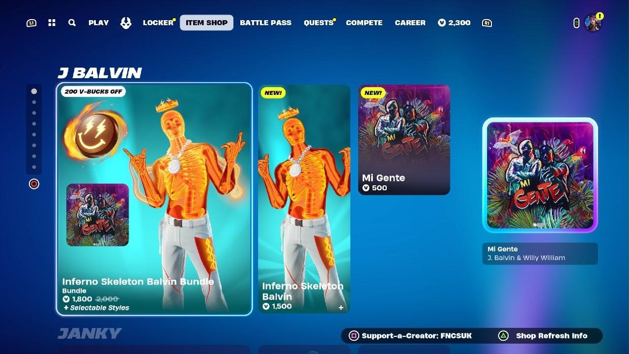 Fortnite INFERNO SKELETON BALVIN - YouTube