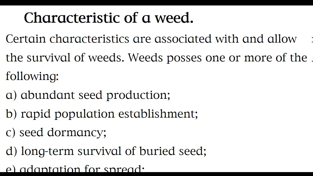 Characteristics of a weed - YouTube