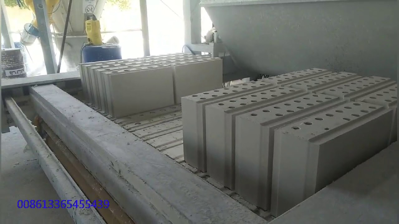 gypsum block/board making machine, gypsum block production line - YouTube