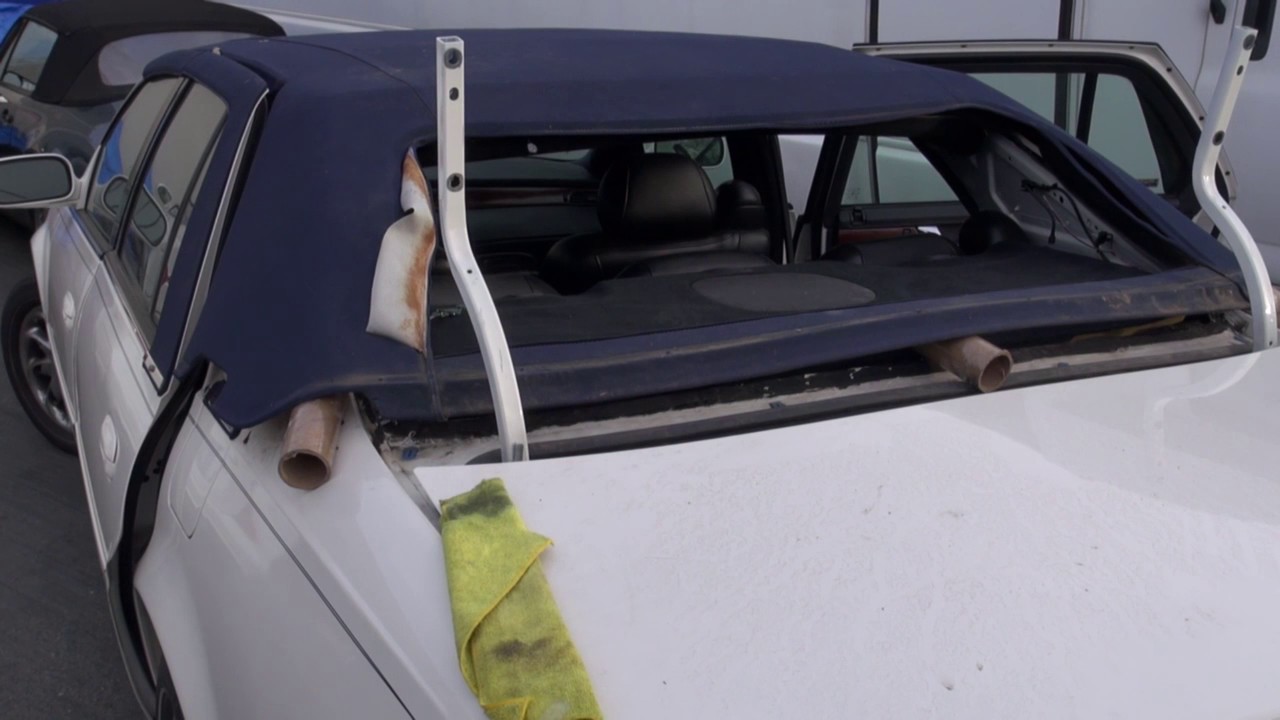 Cadillac Deville Rear Window Replacement by Cooks Upholstery - YouTube