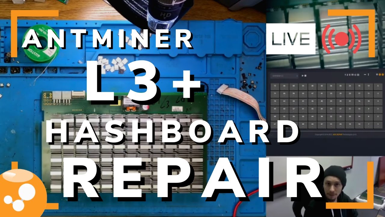 Antminer L3+ Hashboard Repair - Bitcoin ASIC Miner Repair LIVE - 032 ...