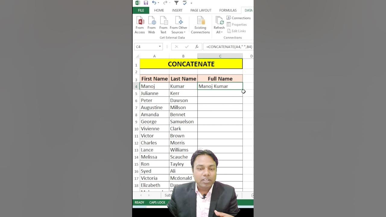 Excel Concatenate Function: Quick Text Joining Tutorial #excel #shorts - YouTube