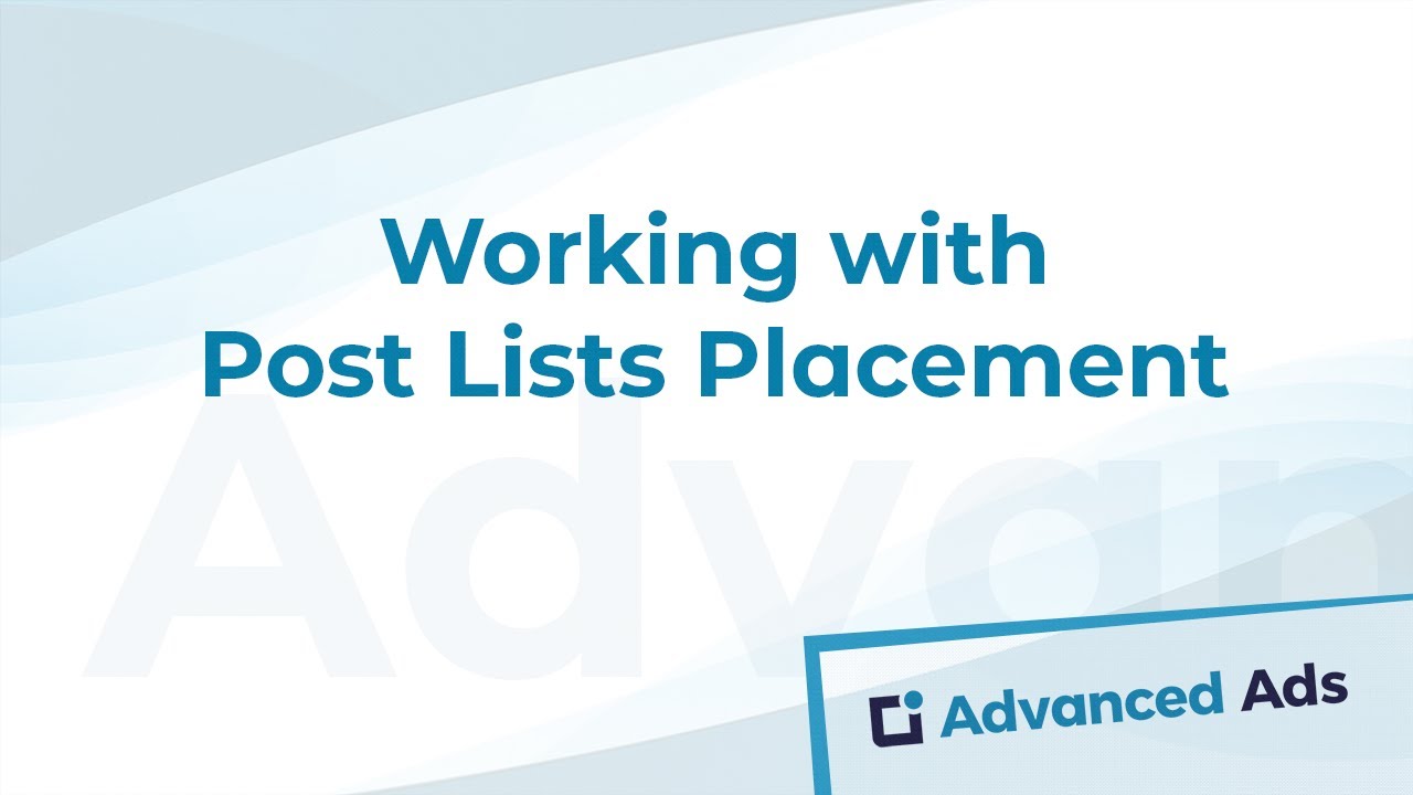 Post Lists Placement | Advanced Ads Tutorial - YouTube