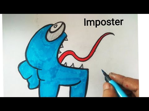How to Draw Among Us Imposter - with Tongue - Drawing Lesson - YouTube
