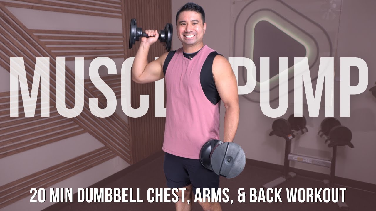 20 Min Dumbbell Workout | Chest, Back, & Arms Workout - YouTube
