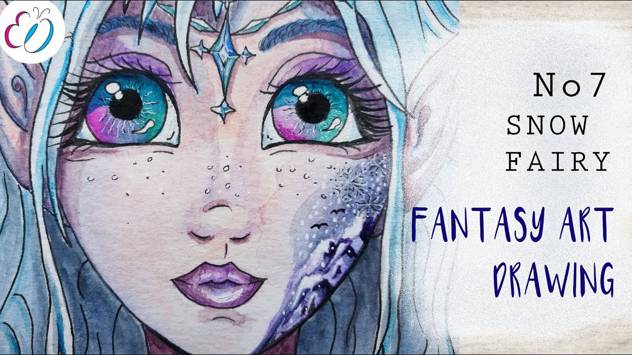 SNOW FAIRY illustration painting - Episode 7 |FANTASY ART SERIES - YouTube
