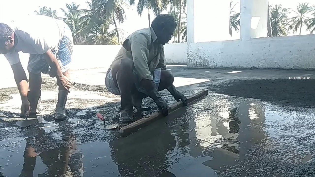Concrete Floor Plastering for tiles installation - YouTube