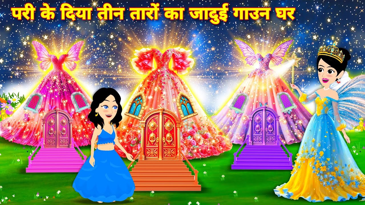 परी ने दिया तीन तारो का जादुई लहंगा = hindi cartoon story | fairytale ...