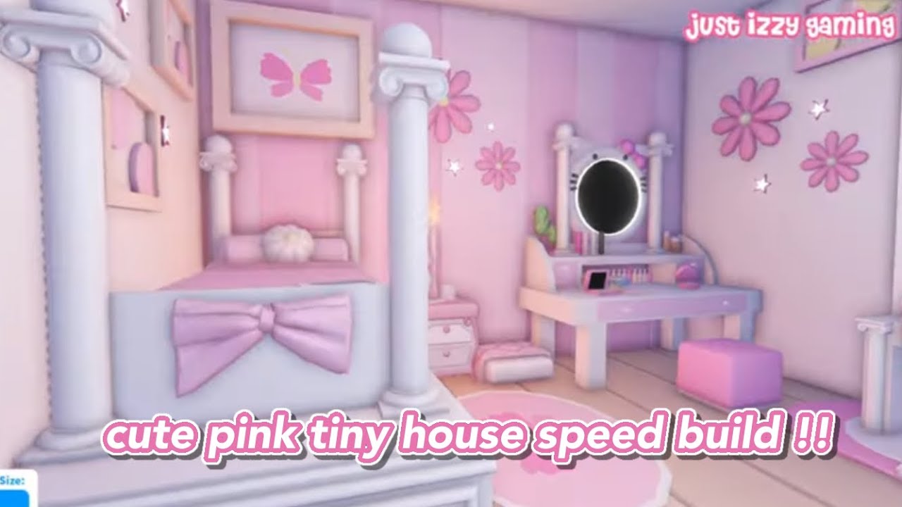 kawaii pink modern house adopt me speed build!!🌸collab w/ @MaddieBuilds ...