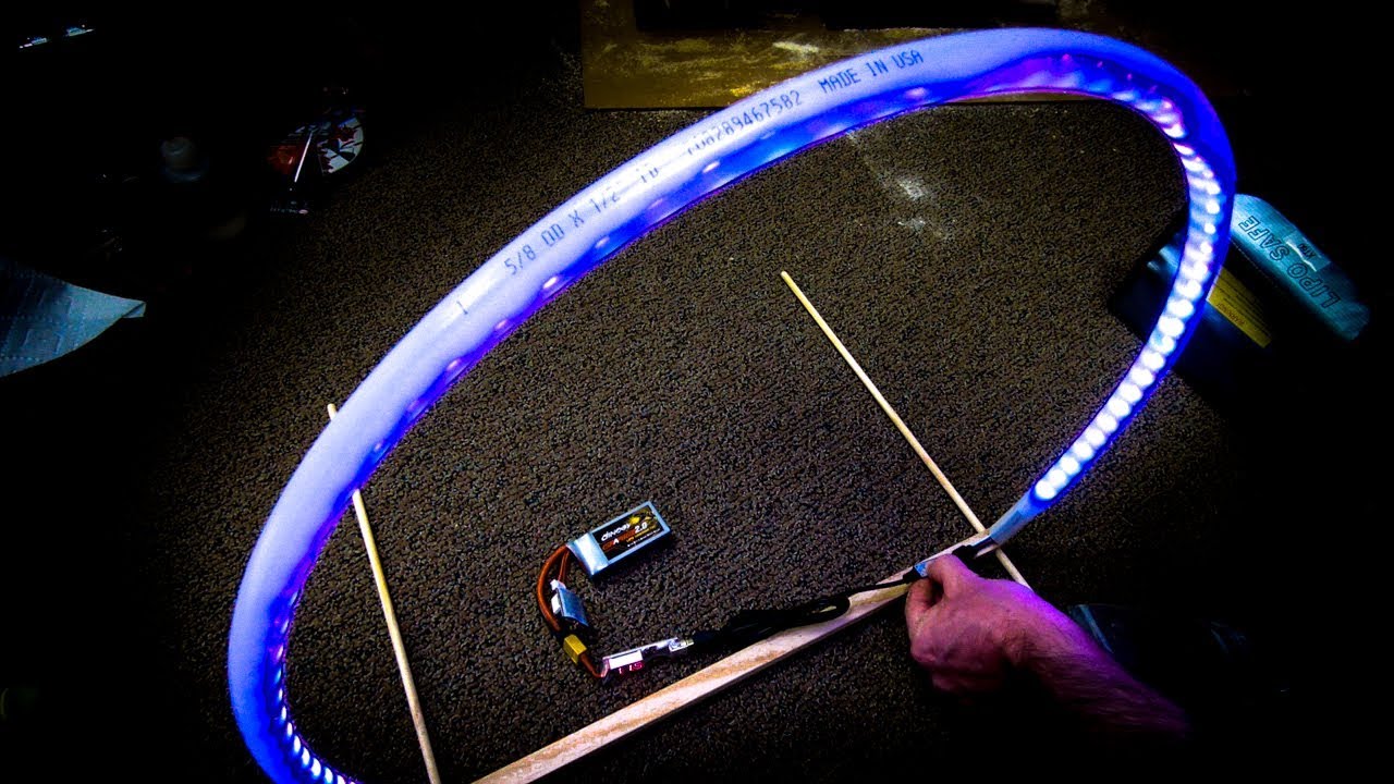 DIY Cheap Micro Drone LED Race Gates | Part 2 - LED Hoop - YouTube