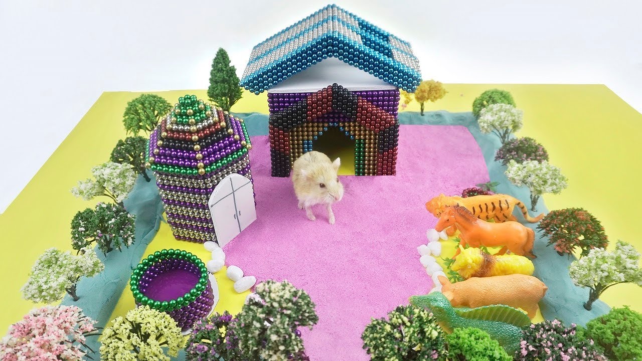DIY How To Make Garden House w Wild Zoo Animals with Magnetic Balls ...