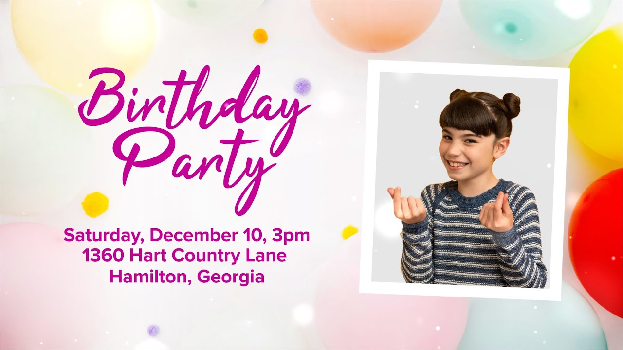 Birthday Invitation Video │ Birthday invitation animation │ Demo No. 1 ...