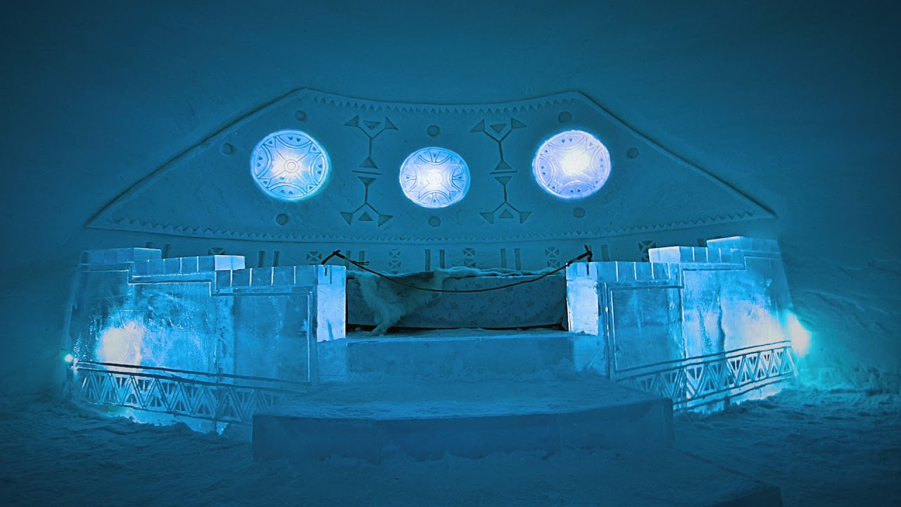 Luvattumaa Levi Ice Gallery and Ice Hotel - YouTube