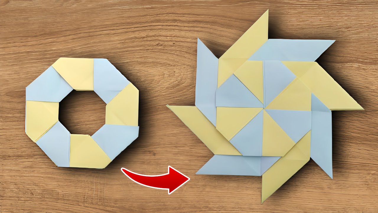 Unbelievable Origami Magic: Ring Turns Into Ninja Star! | Satisfying ...