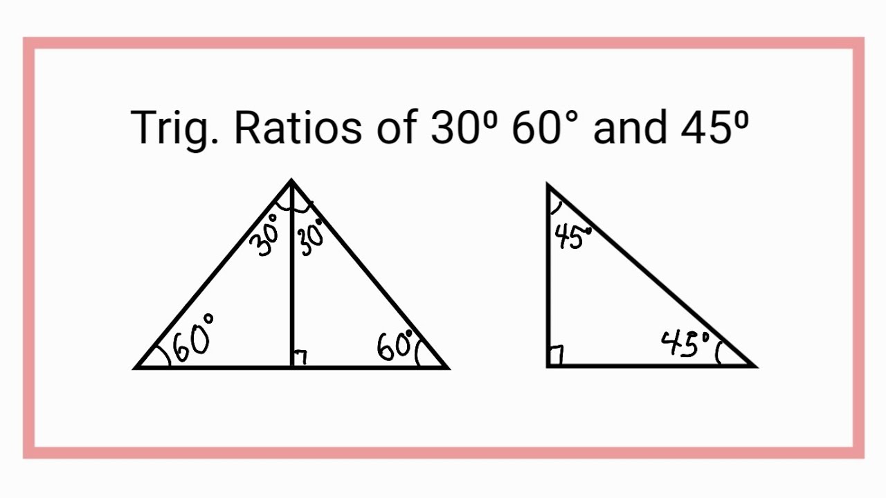 How To Find The Trigonometric Ratios of 30⁰ 60⁰ and 45⁰ using Different ...