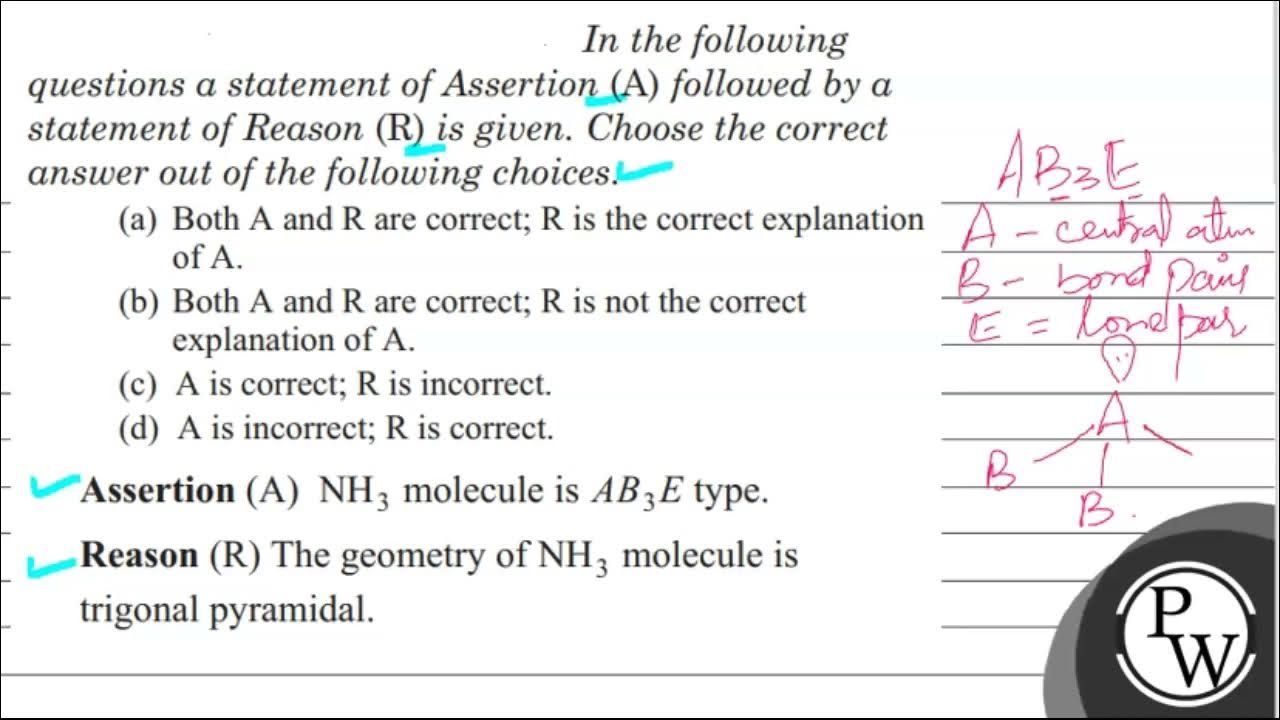 Directions \( \quad \) In the following questions a statement of Assertion (A) followed by a sta ...