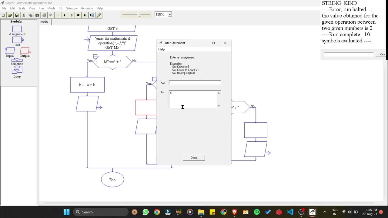 Raptor flowchart-Computational thinking-Perform the given arithmetic ...