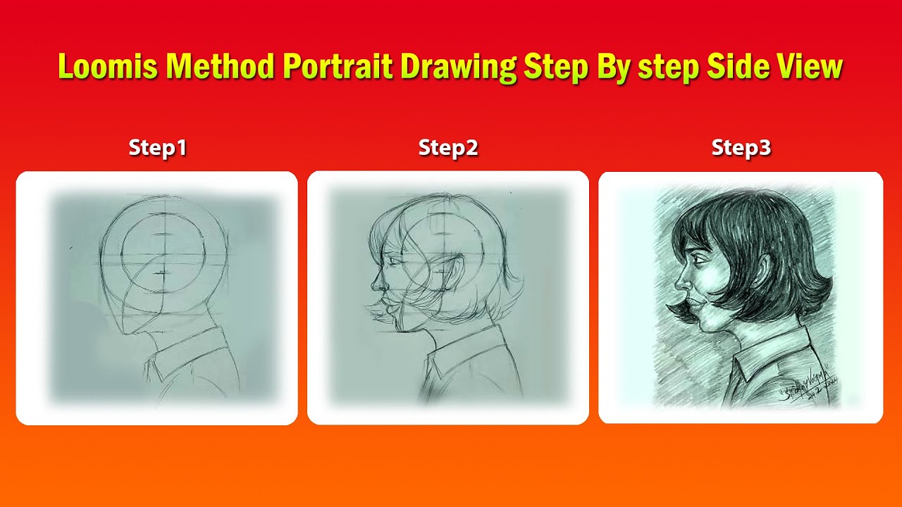 Loomis method portrait drawing side view | #trending #viral #drawing ...