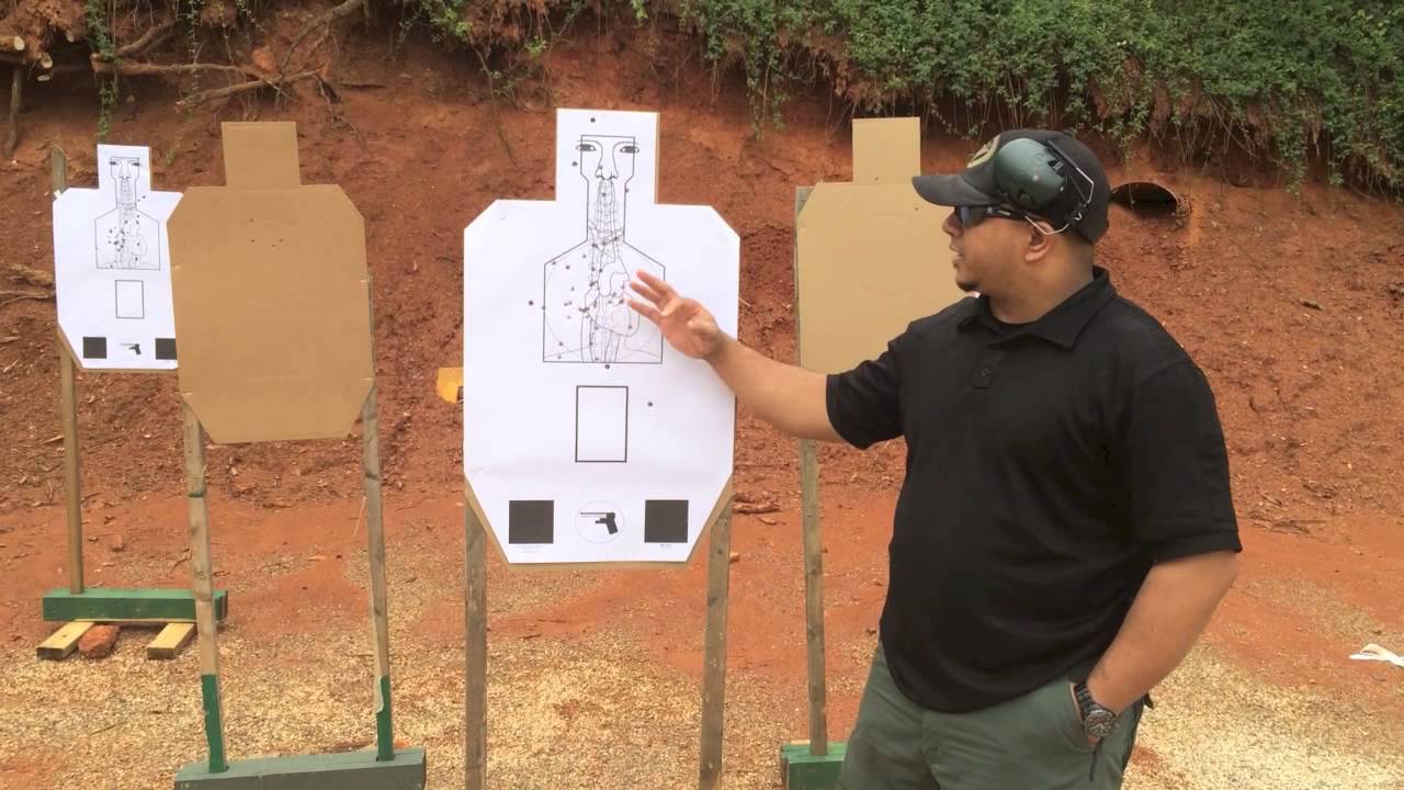 Firearms Training - Reviewing handgun combatives target & shooting a ...