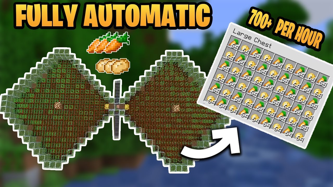 Fully Automatic Villager Potato/Carrot Farm - 700+ Per Hour - YouTube