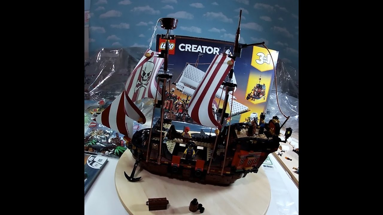 Lego Creator Pirate Ship Complete with Cloth Sails Set 31109 - YouTube