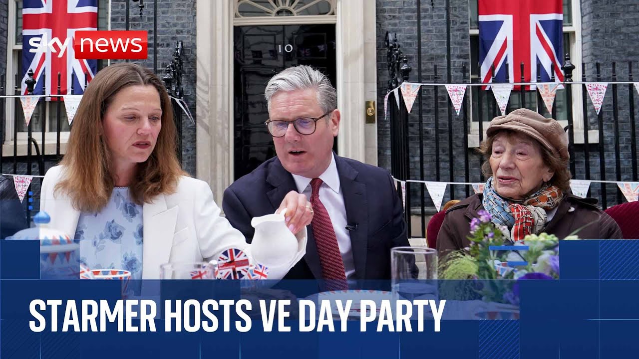 Starmer hosts VE Day street party on Downing Street - YouTube