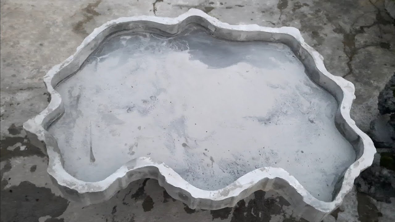 How to make a very beautiful cement pot tray - YouTube