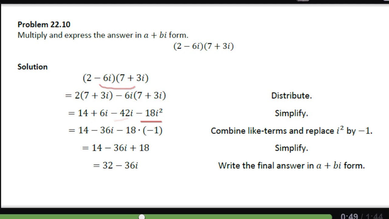 Section 22- Complex Numbers: Problem 22.10 - YouTube