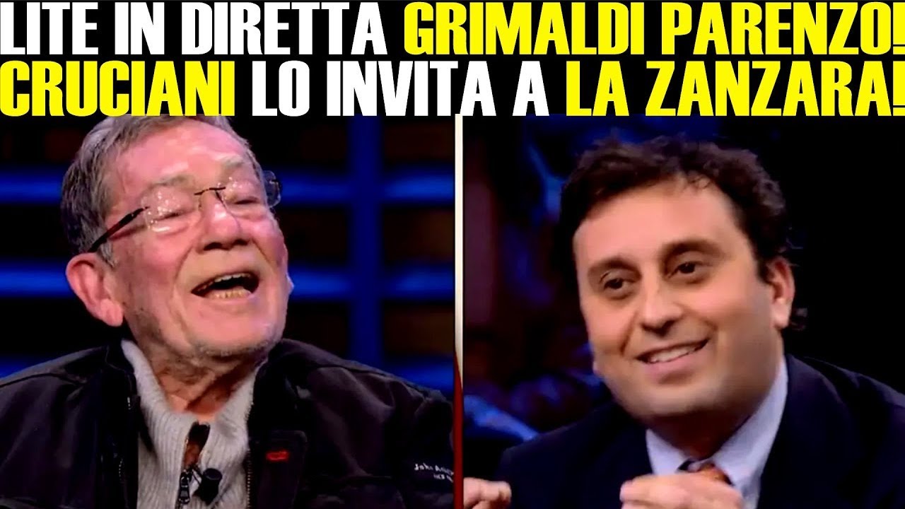 LA ZANZARA LITE GRIMALDI PARENZO! CRUCIANI LO INVITA A LA ZANZARA! # ...
