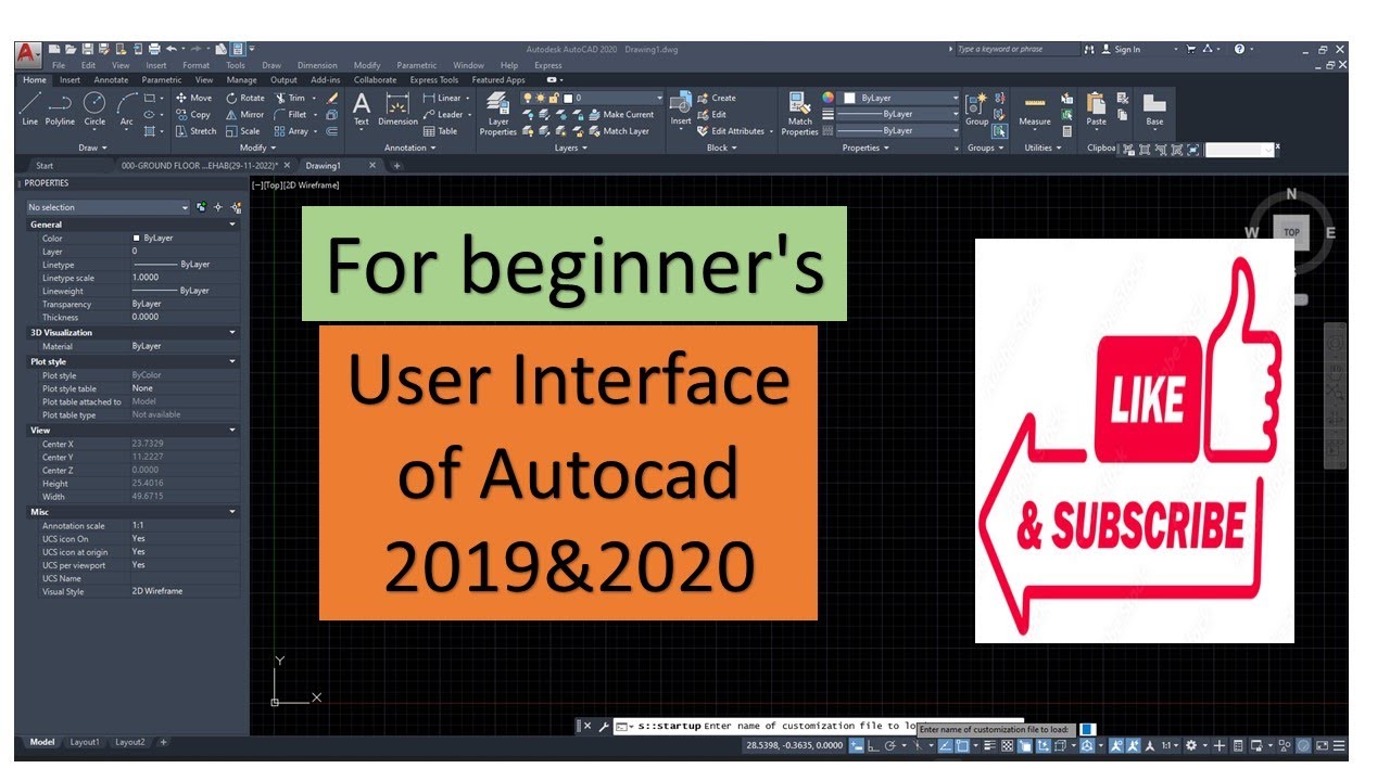 What is User interface?!! User Interface of Autocad -2019 & 2020 ...