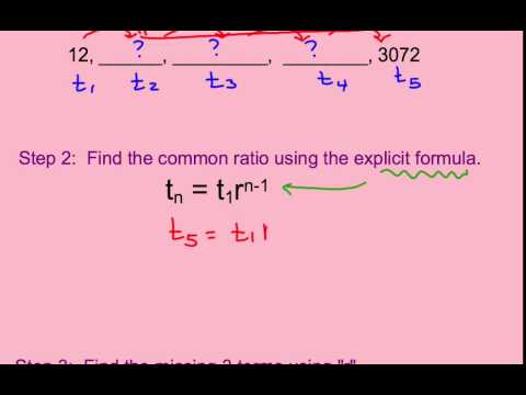 Find 3 Geometric Means - YouTube