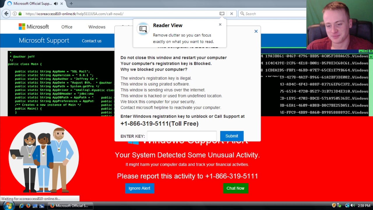 Annoying Pop Up Tech Support Scammers "Grab a hammer and hit your ...