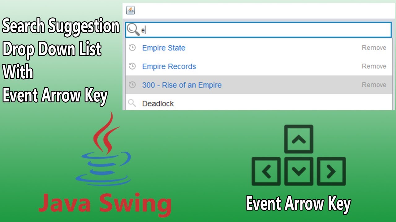 Java Search Suggestions Drop Down List With Arrow Key Event YouTube Java Search Suggestions Drop Down List With Arrow Key Event YouTube
